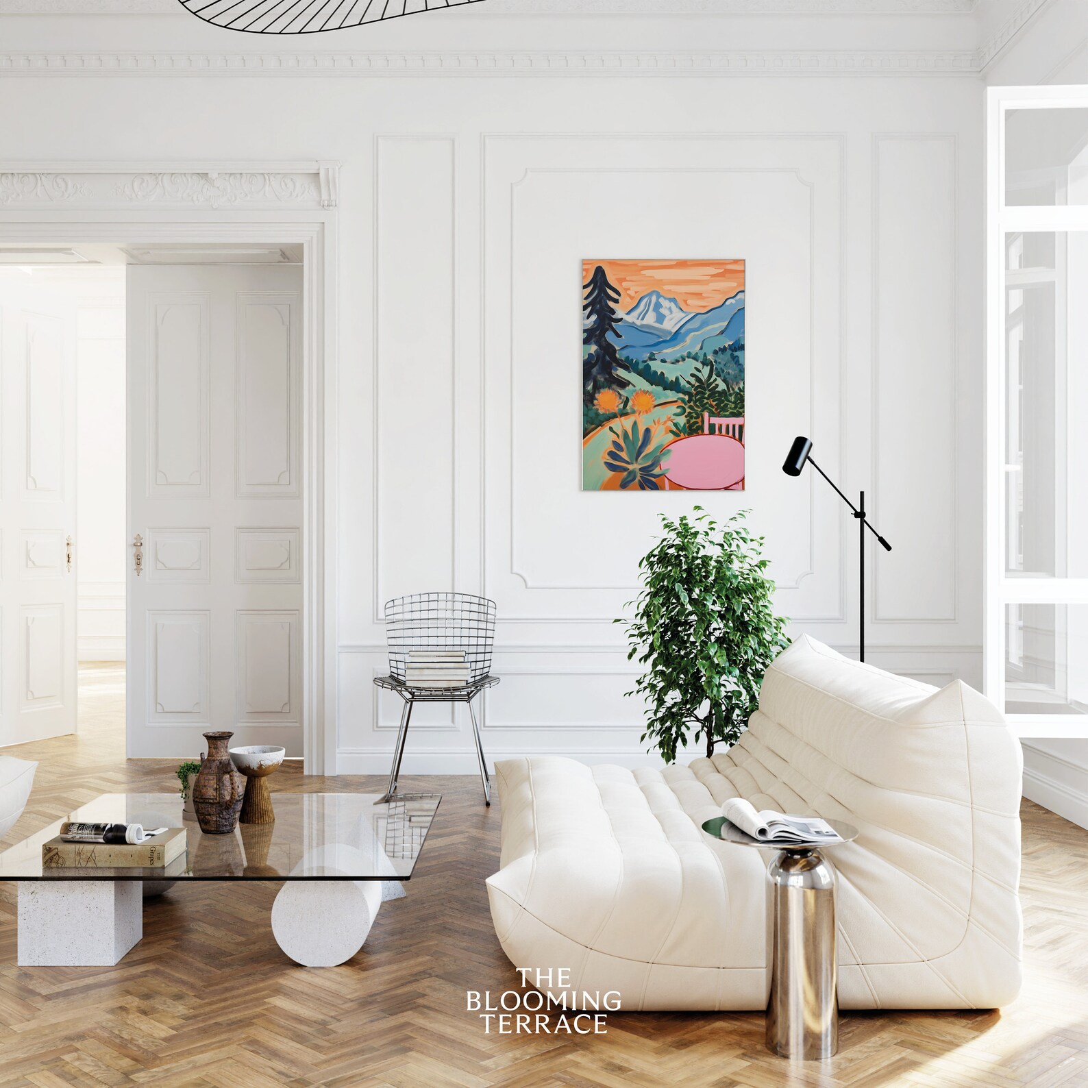 Mountain Scene Art Print, Modern Wall Art Decor, Country Style Poster ...