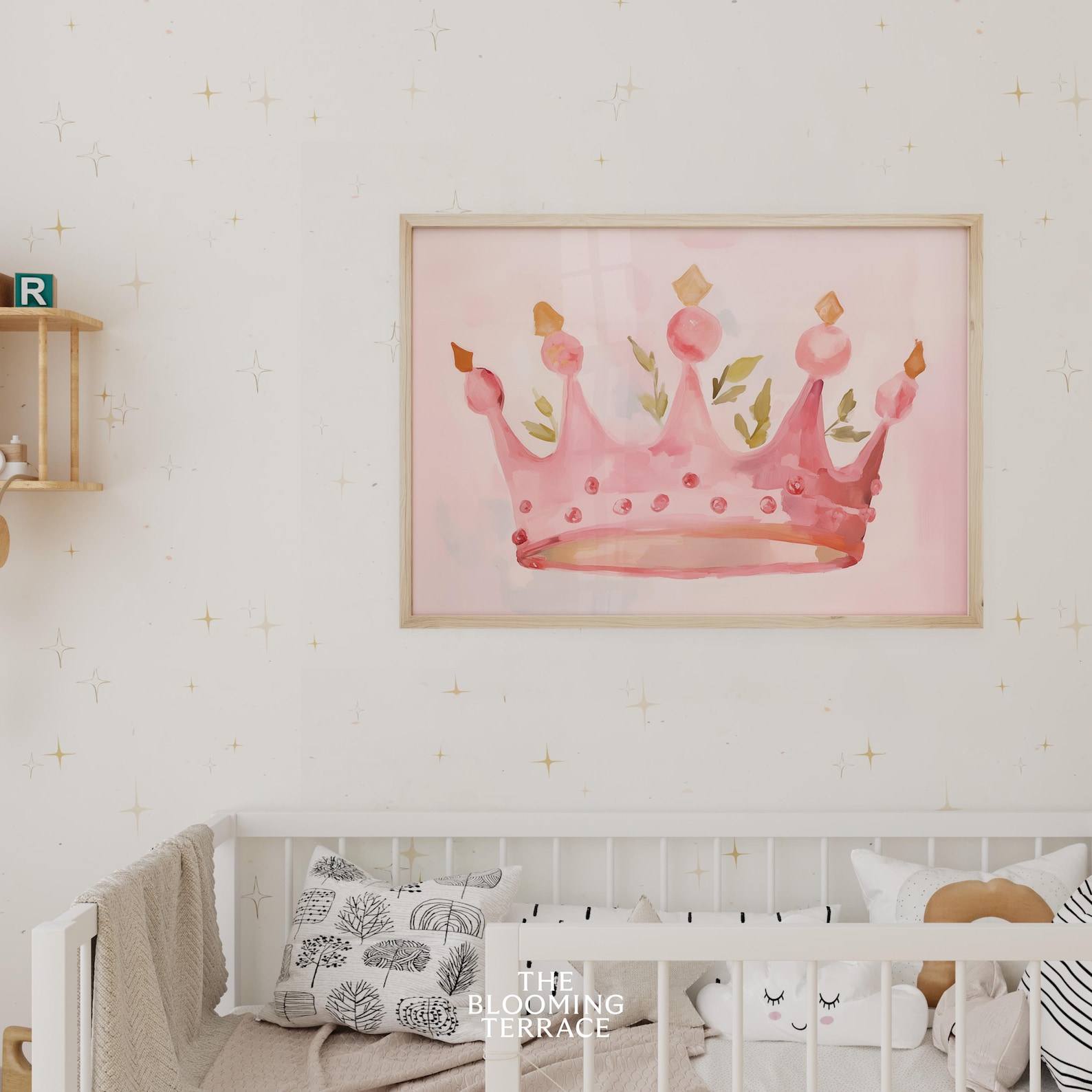 Pink Princess Crown Print, Digital Download, Magical Fairytale Print ...