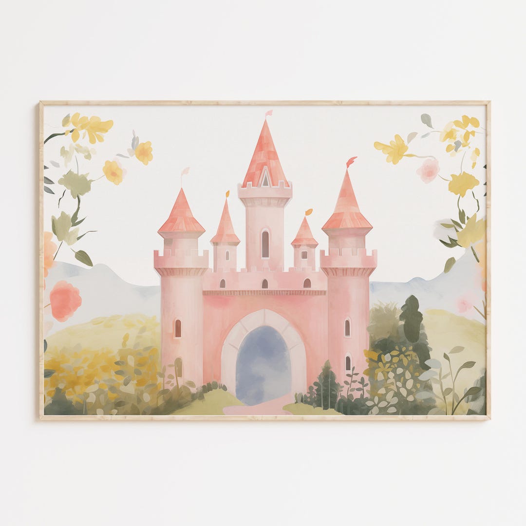 Princess Castle Print, Digital Download, Magical Fairytale Print ...