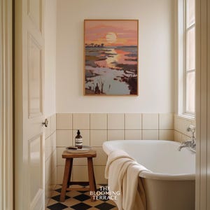 Pastel Swamp Sunset Landscape Art, Digital Download, Coastal Wall Decor ...