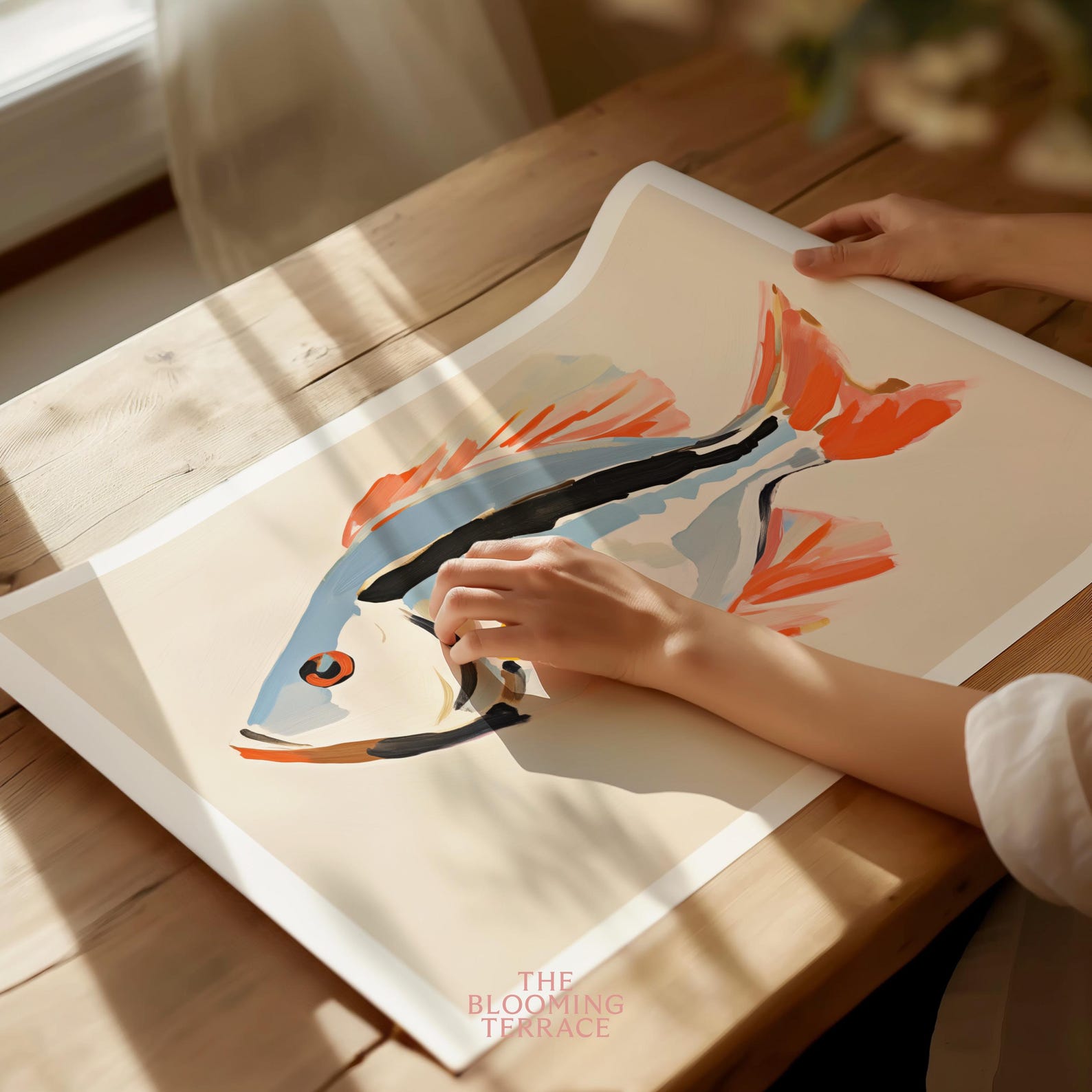 Colorful Fish Painting, Digital Download, Soft Coastal Beach Wall Art ...