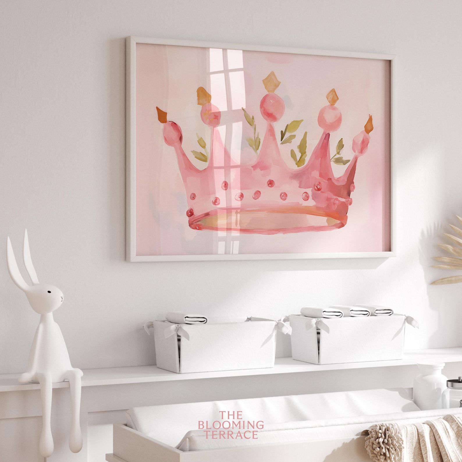 Pink Princess Crown Print, Digital Download, Magical Fairytale Print ...