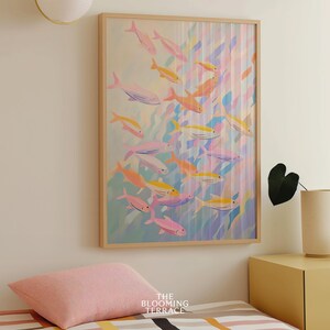 Pastel Fish Painting, Digital Download, Ocean Waves, Nautical Pastel ...