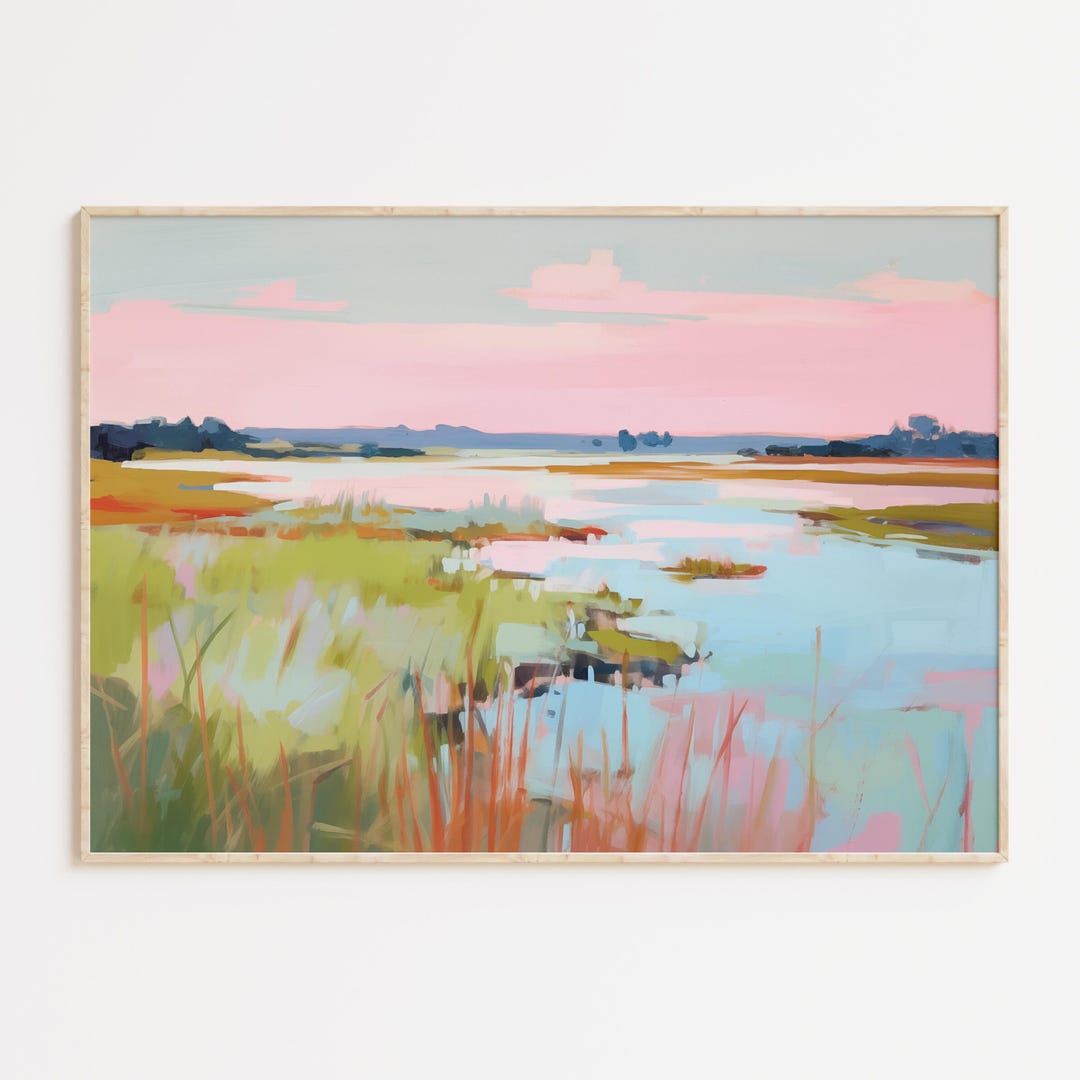Pastel-colored Swamp Art, Digital Download, Coastal Wall Art, Seascape ...
