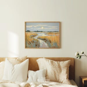 Wetlands in the Fall Painting, Digital Download, Pastel Coastal Wall ...