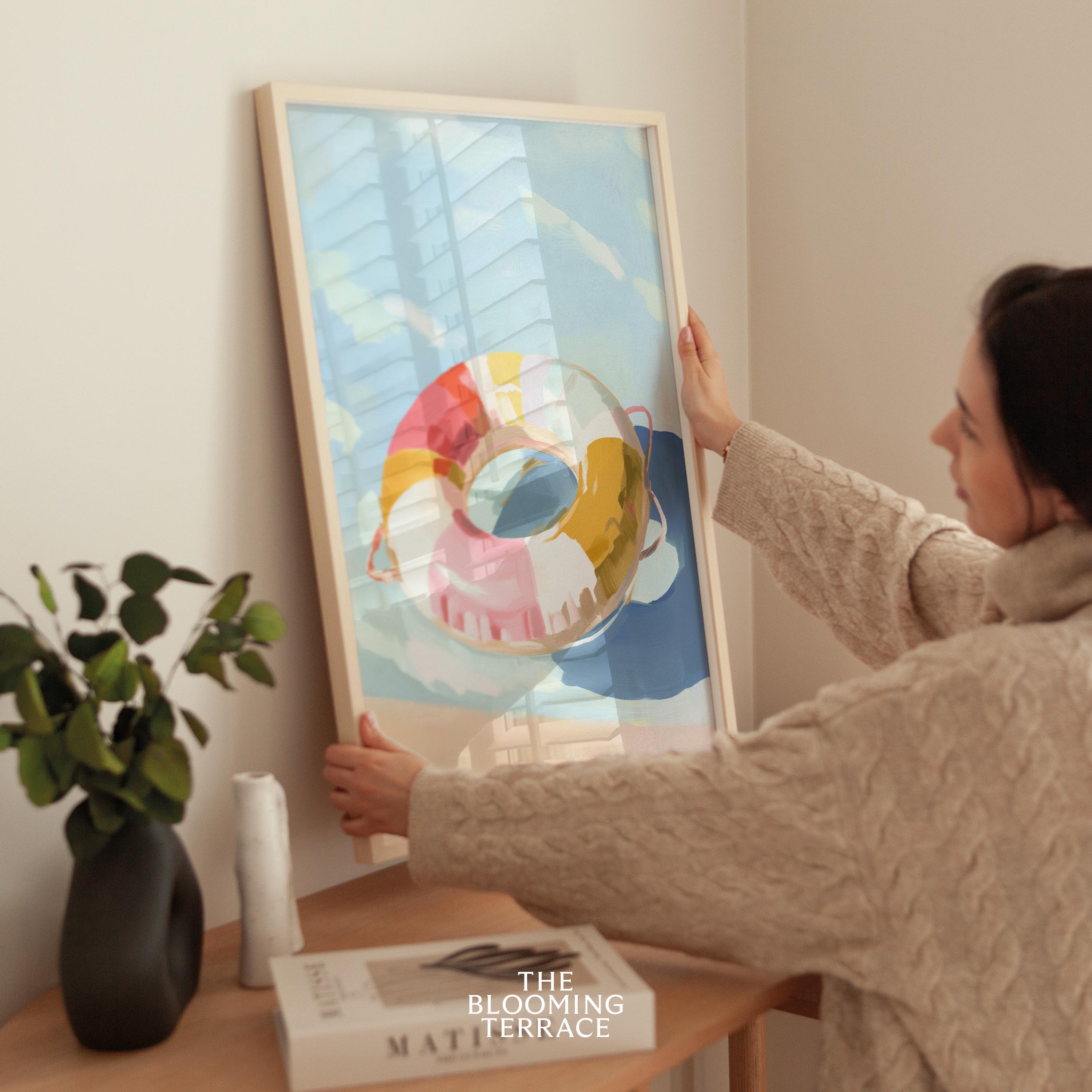 Colorful Lifebuoy Art Print, Digital Download, Coastal Wall Decor ...