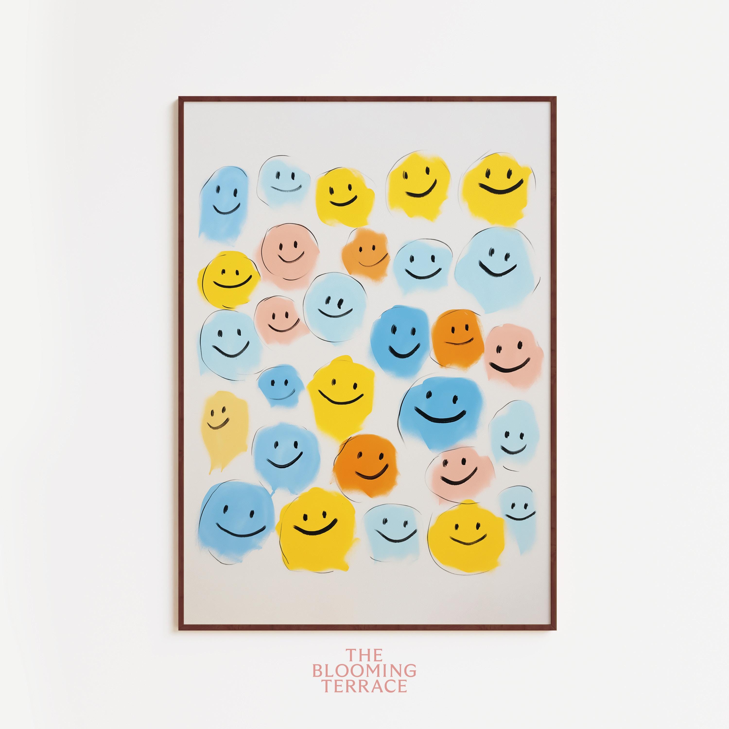 Smiley Face Art Print, Digital Download, Lucky You Print, Dorm Room ...