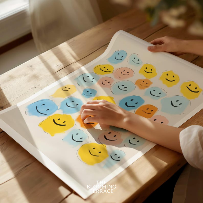 Smiley Face Art Print, Digital Download, Lucky You Print, Dorm Room ...