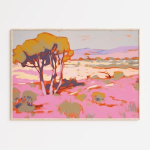 Soft Pastel Mountain Desert Plateau Art, Digital Download, Pastel ...