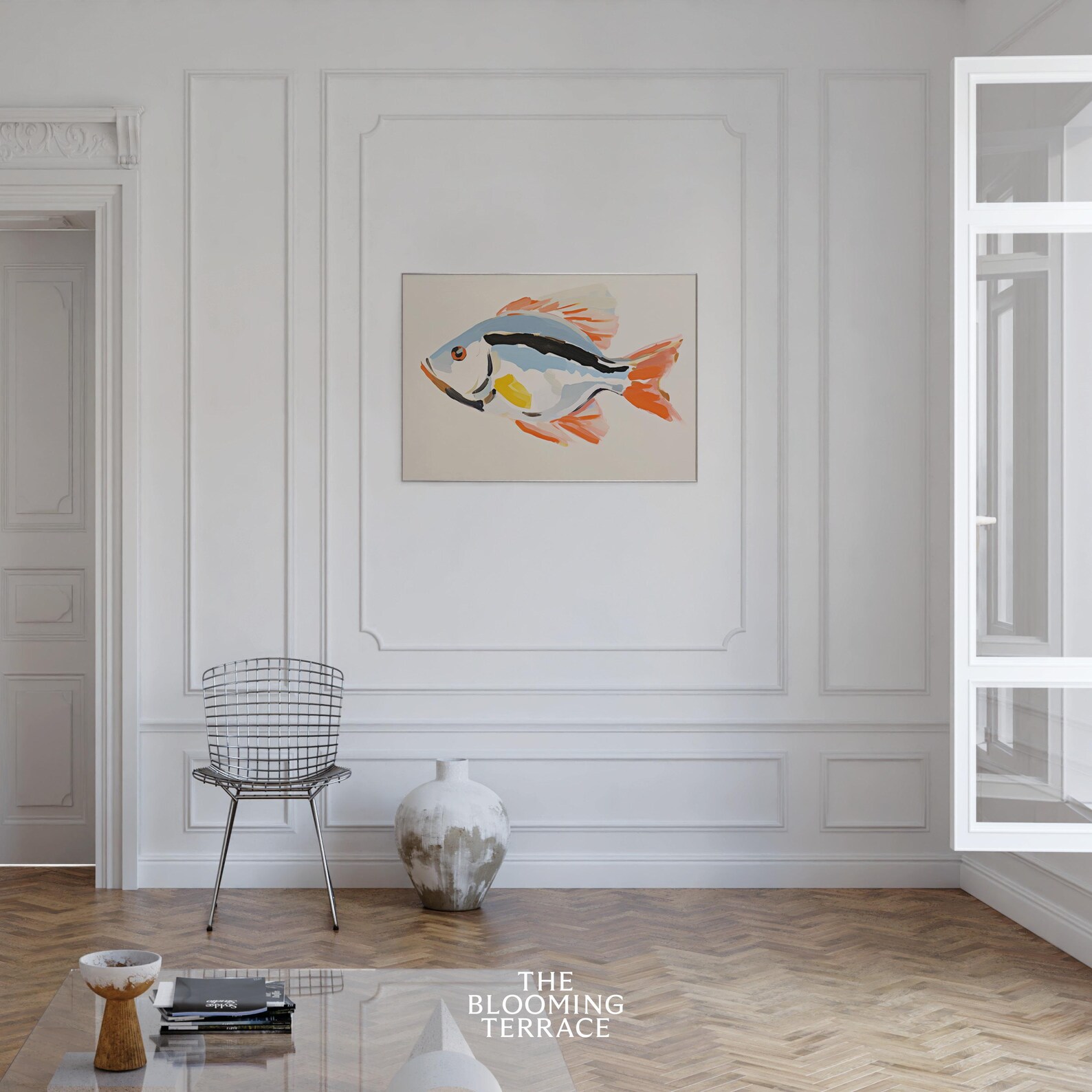 Colorful Fish Painting, Digital Download, Soft Coastal Beach Wall Art ...