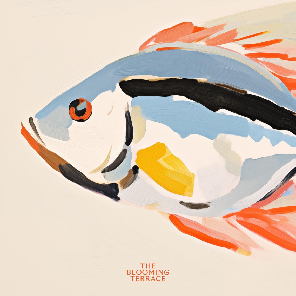 Colorful Fish Painting, Digital Download, Soft Coastal Beach Wall Art ...