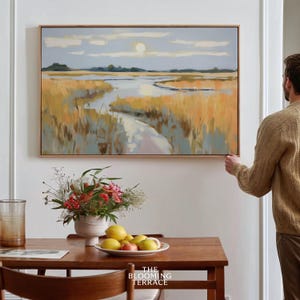 Wetlands in the Fall Painting, Digital Download, Pastel Coastal Wall ...