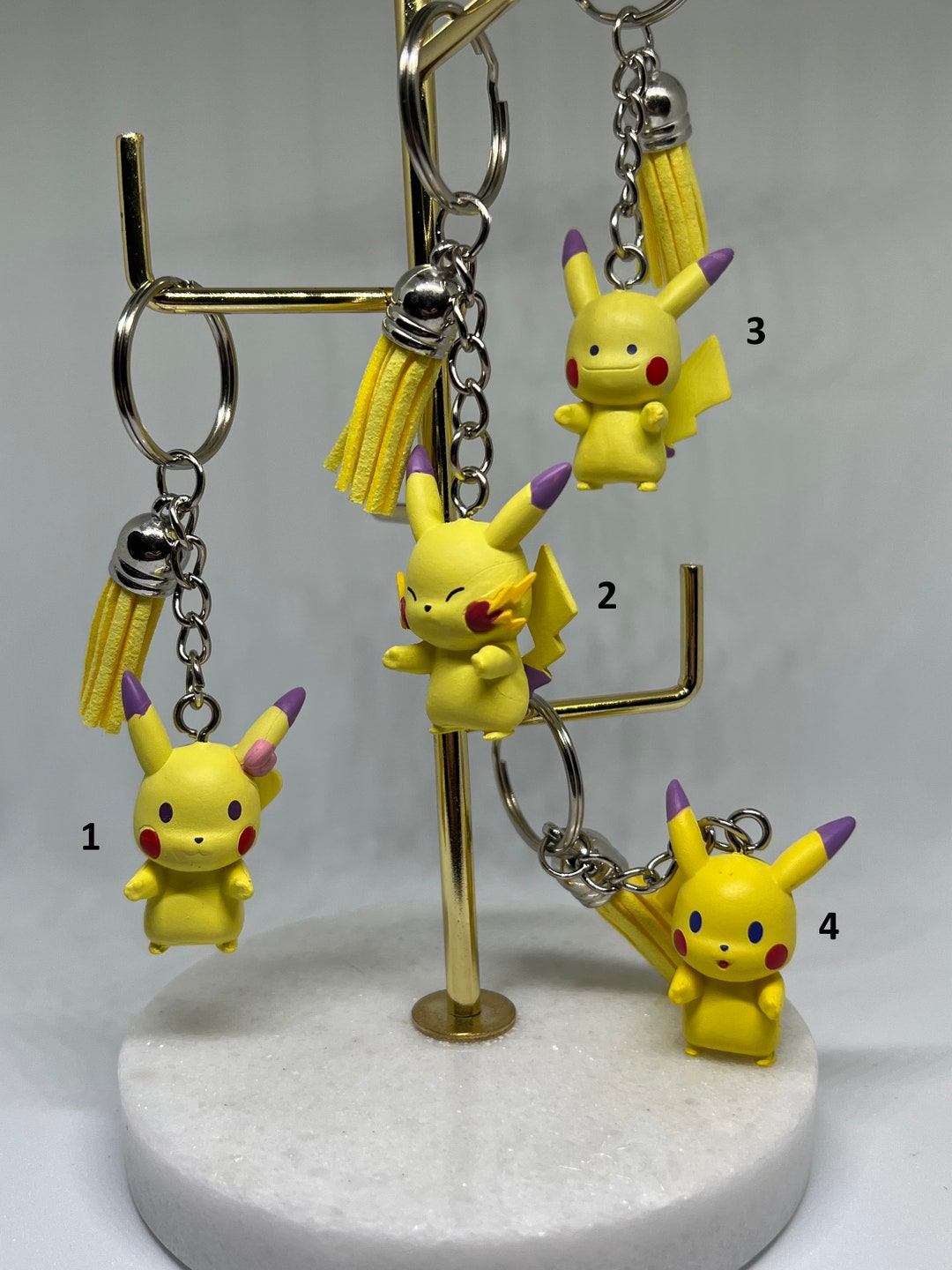 Cute Kawaii Handmade Pikachu Pokemon Keyring Keychains - Etsy