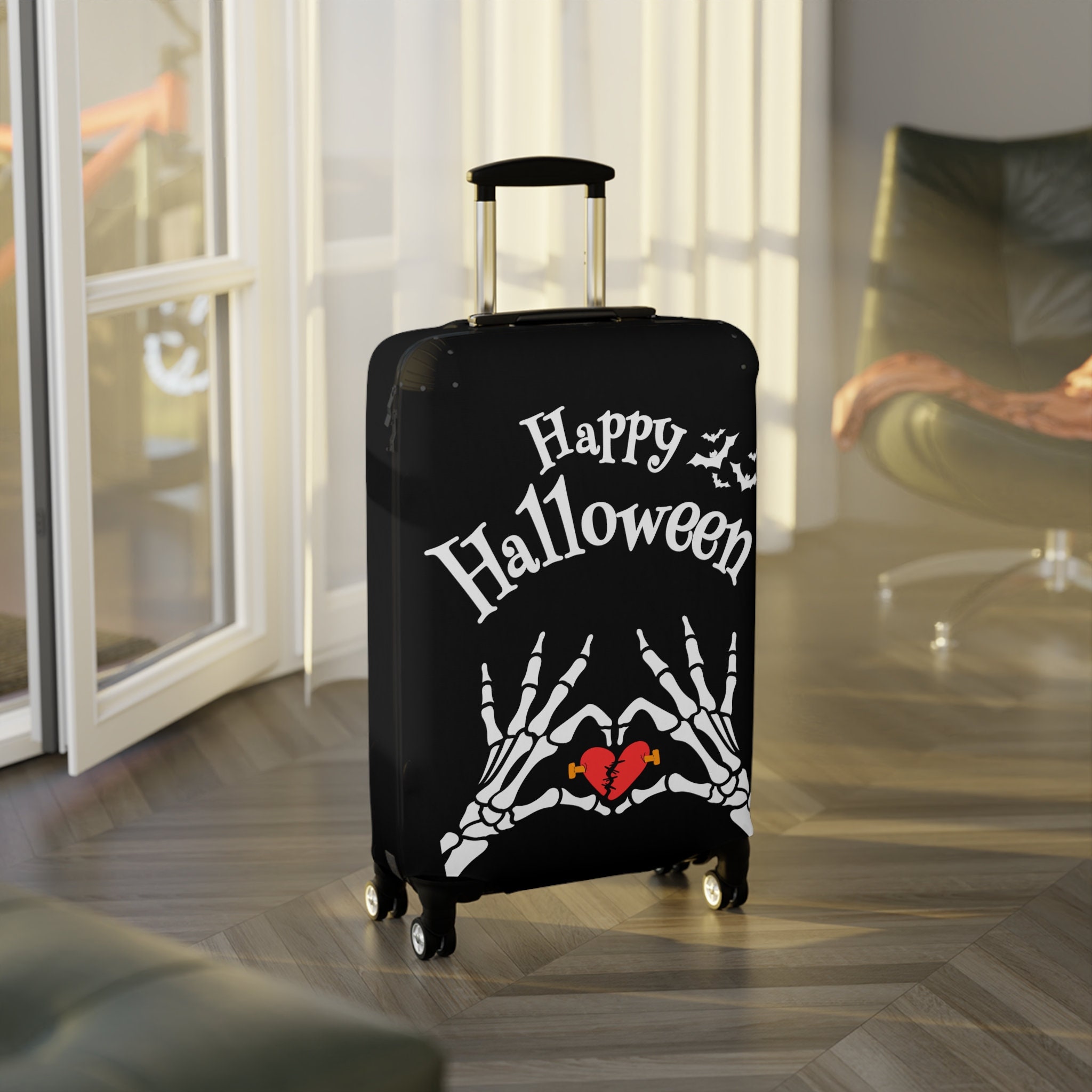 Halloween Luggage Cover Skeleton Baggage Cover Happy Halloween Suitcase ...