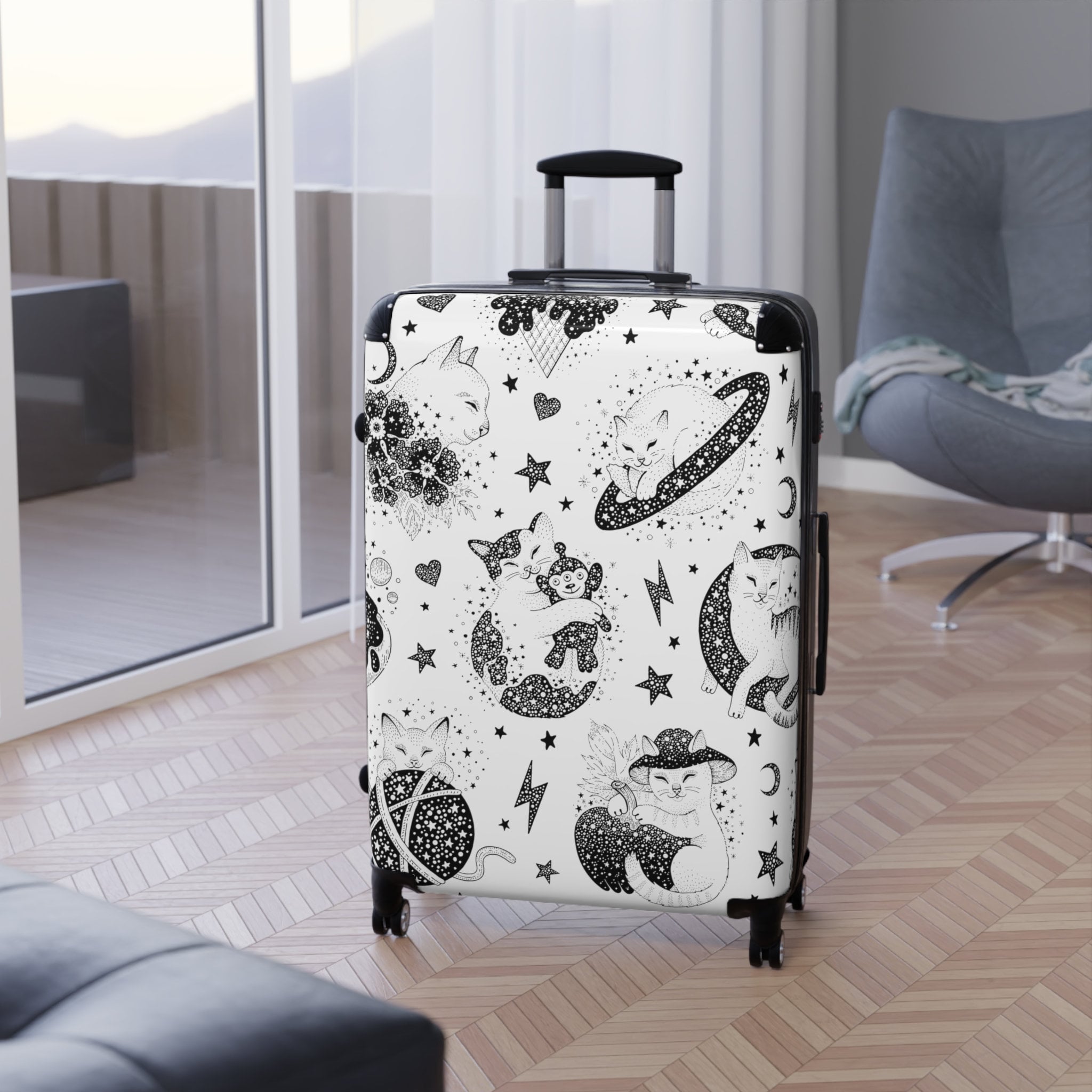 Cat Suitcase Kitten Cabin Baggage Cat Pattern Suitcase sold by Cristina ...
