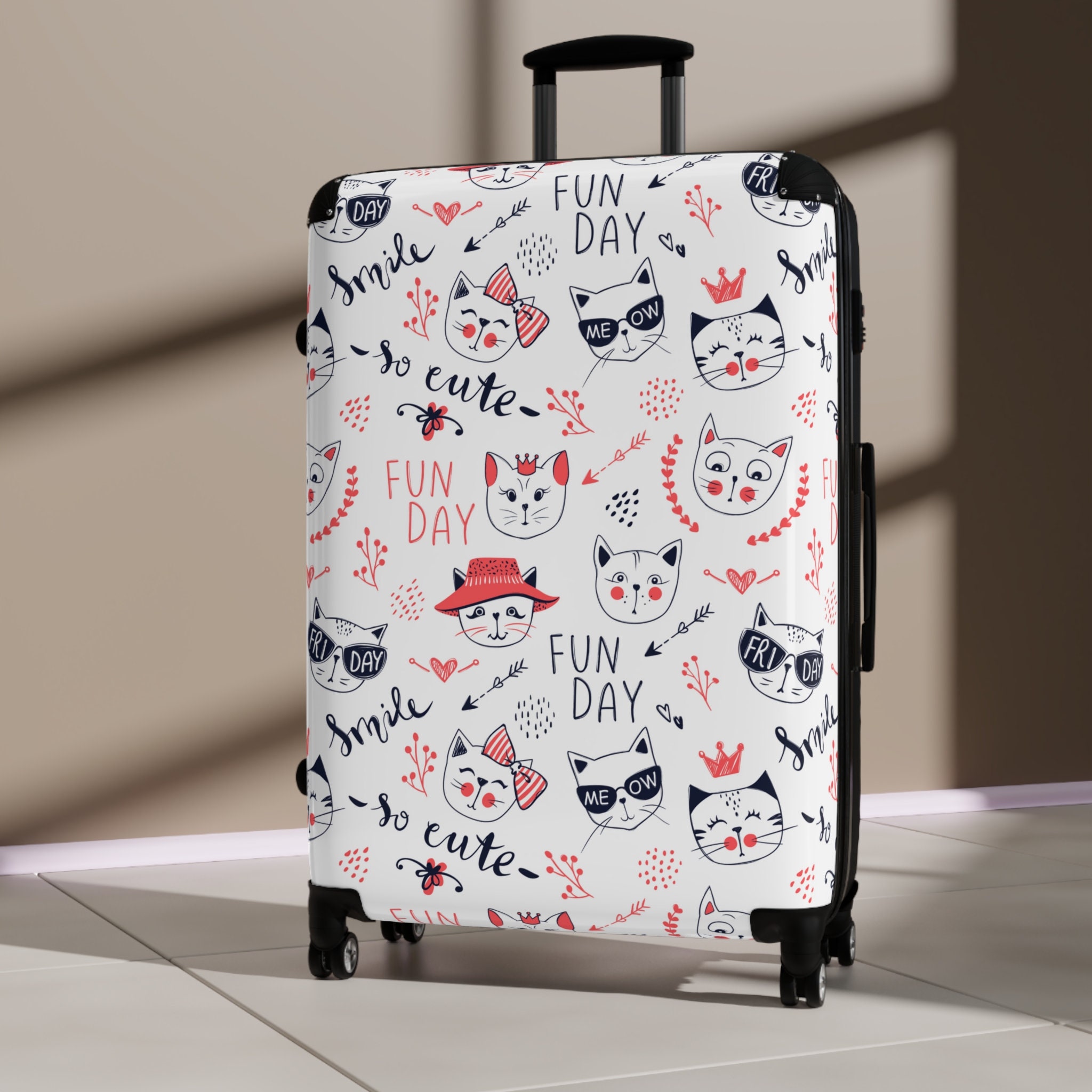 Cat Suitcase Kitten Cabin Baggage Cat Pattern Suitcase sold by Willyt ...