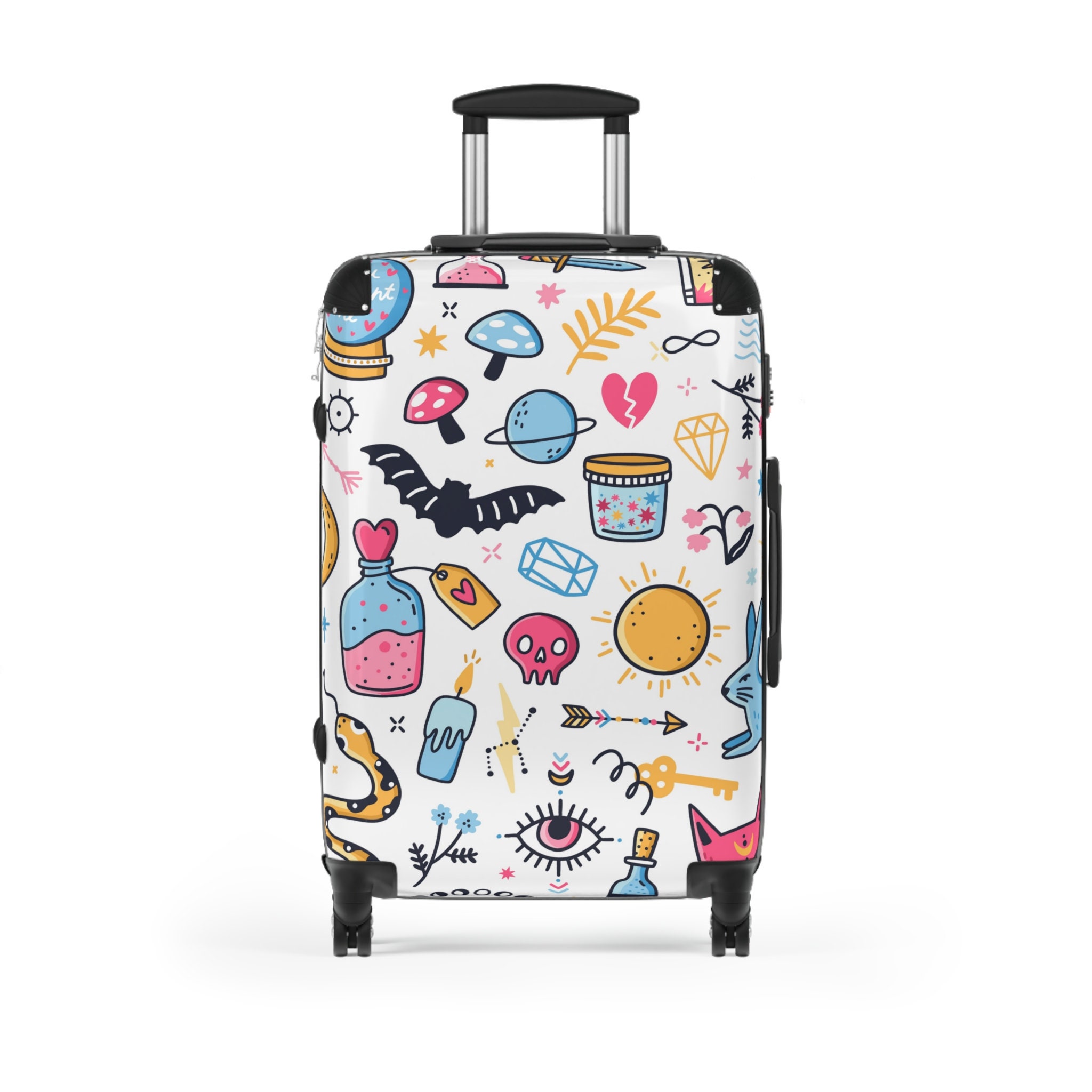 Halloween Suitcase Scary Cabin Baggage Mushroom Luggage Snake Pattern ...