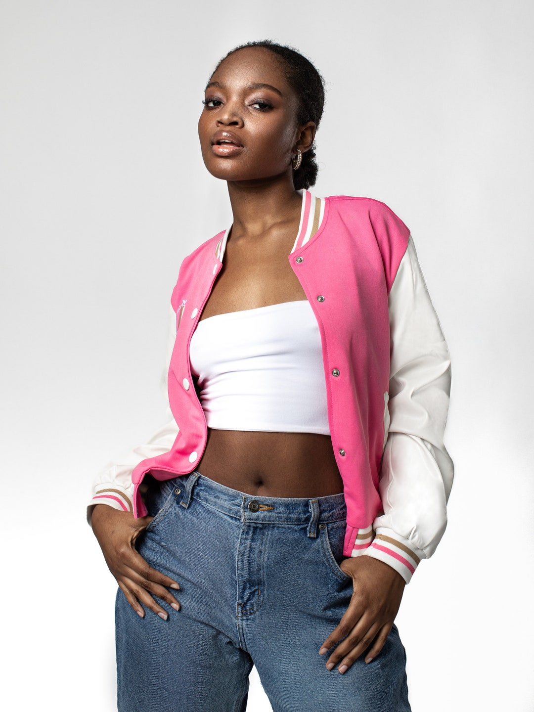 Pink Varsity Jacket - Etsy
