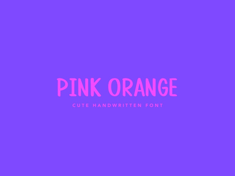 Pink Orange Font - Handwritten Font, Cricut Font, Retro Font, Procreate ...