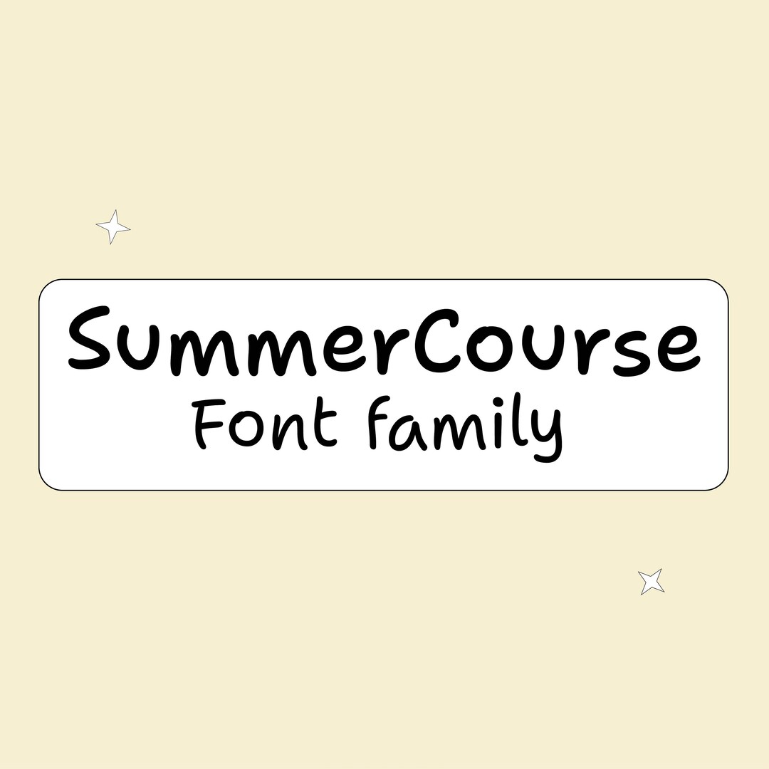 Summer Course Font Family Cute Font, Cricut Font, Procreate Font ...
