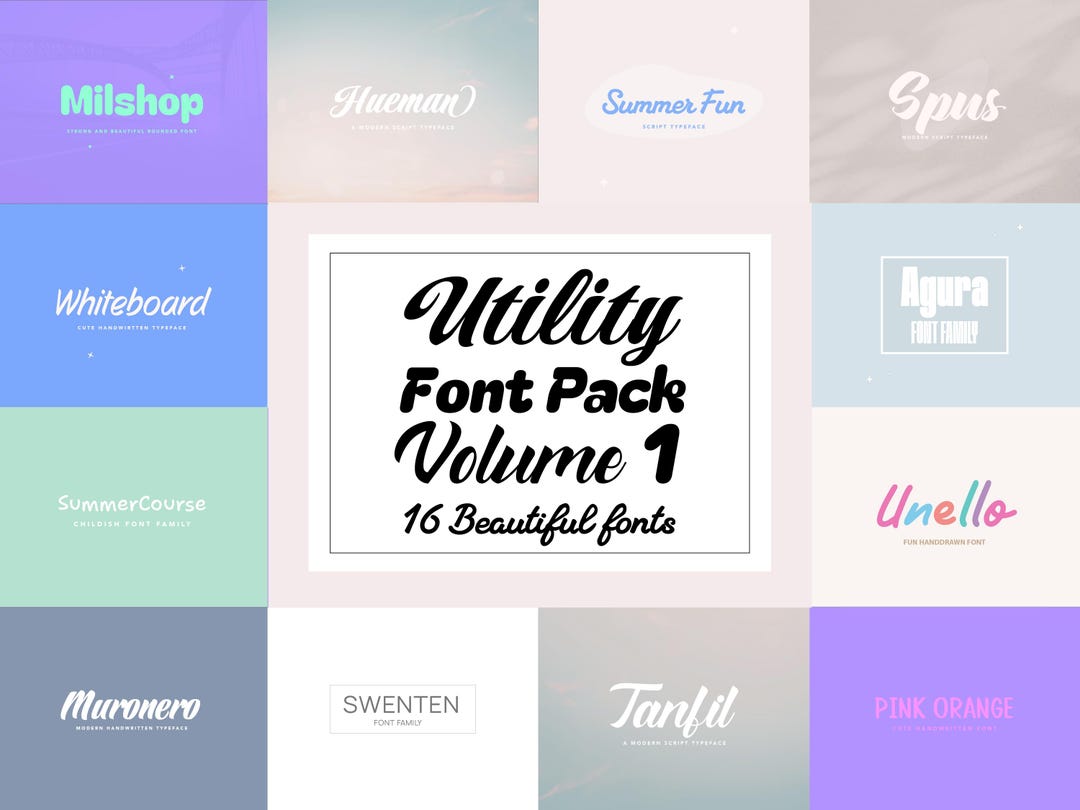 Utility Font Pack 16 Fonts Circuit Font Bundle, Handwritten Fonts, Font ...