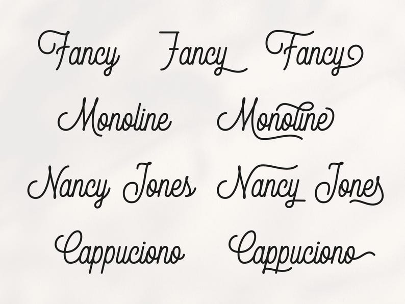 Nancy Elegant Monoline Script With Alternates - Canva, Cricut ...