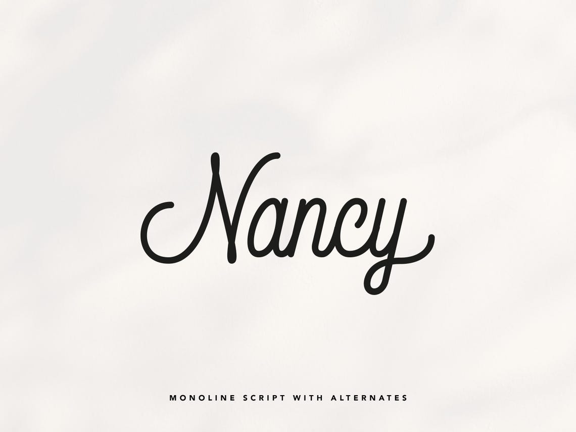 Nancy Elegant Monoline Script With Alternates - Canva, Cricut ...