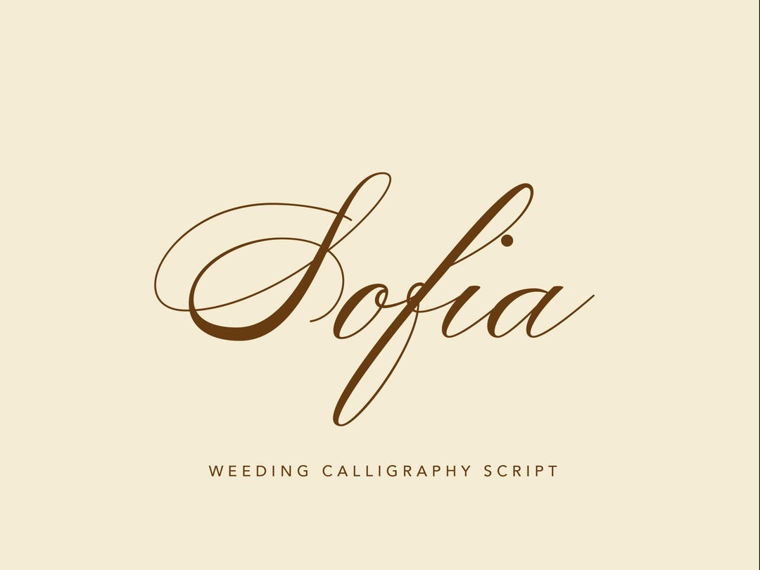 Sofia Script Wedding Font - Script Font for Wedding Invitations, Handwritten Calligraphy Font ...