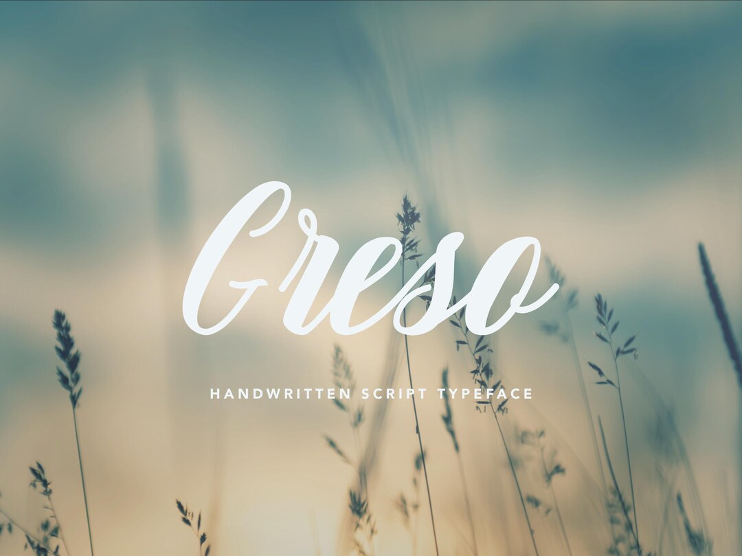 Greso Font: Handwritten Script Font (OTF, TTF) - Etsy