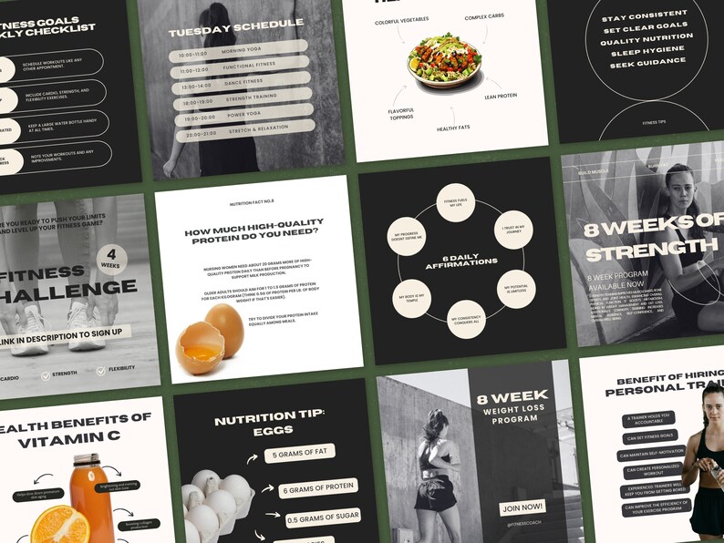 Fitness Coach, Instagram Template, Fitness Planner, Weightlifting ...