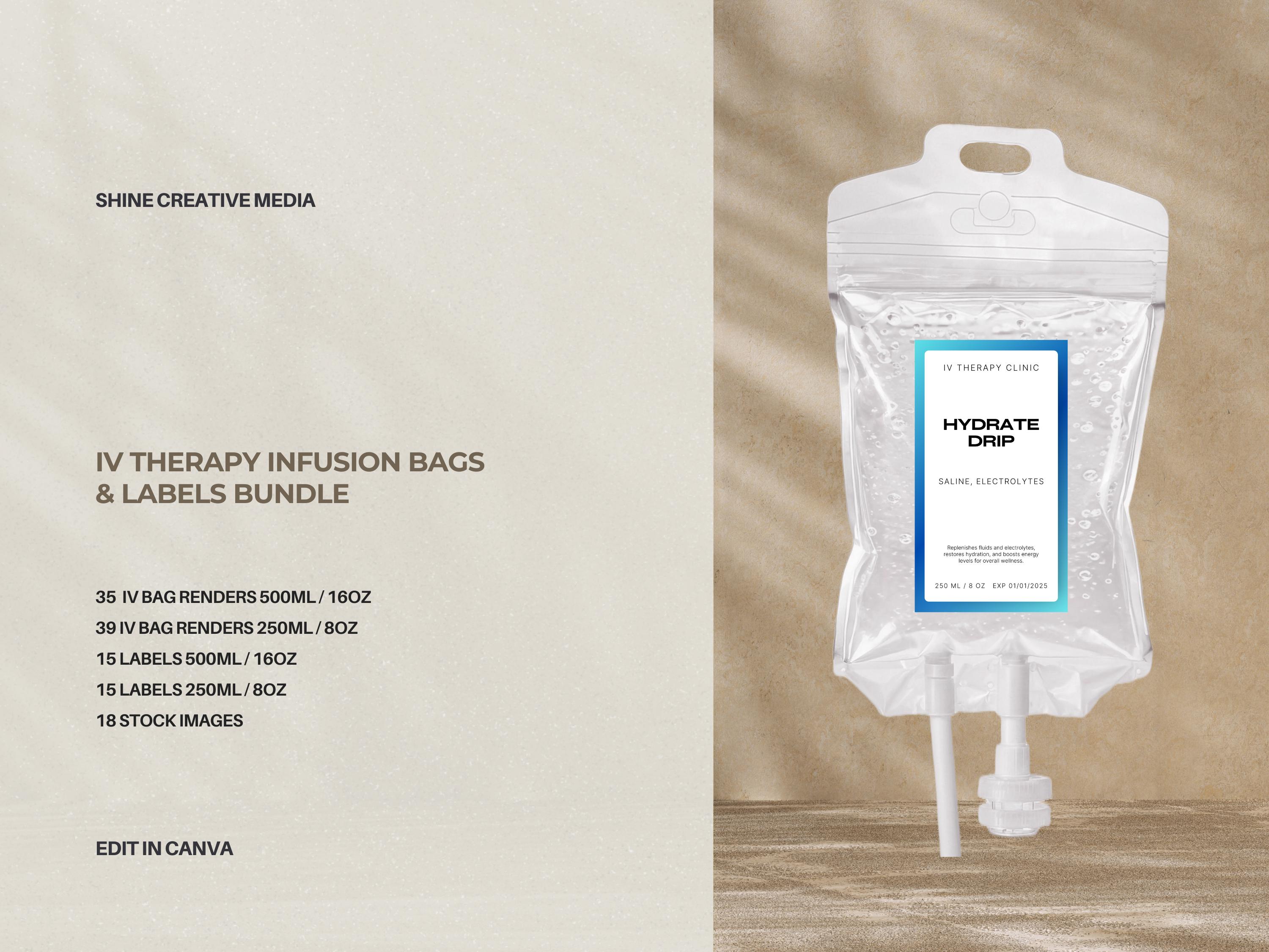 Vitamin Drip Bag Labels, IV Drip Bag Designs and Labels, IV Hydration ...