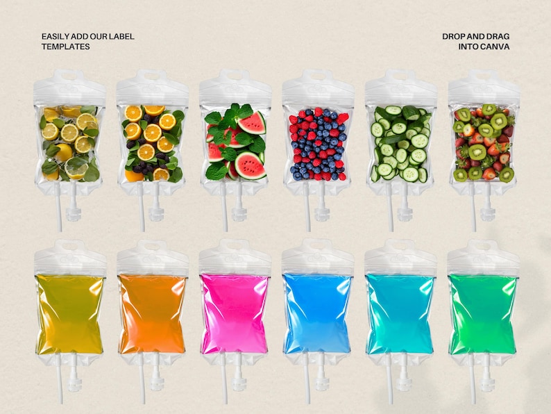 Vitamin Drip Bag Labels, IV Drip Bag Designs and Labels, IV Hydration ...