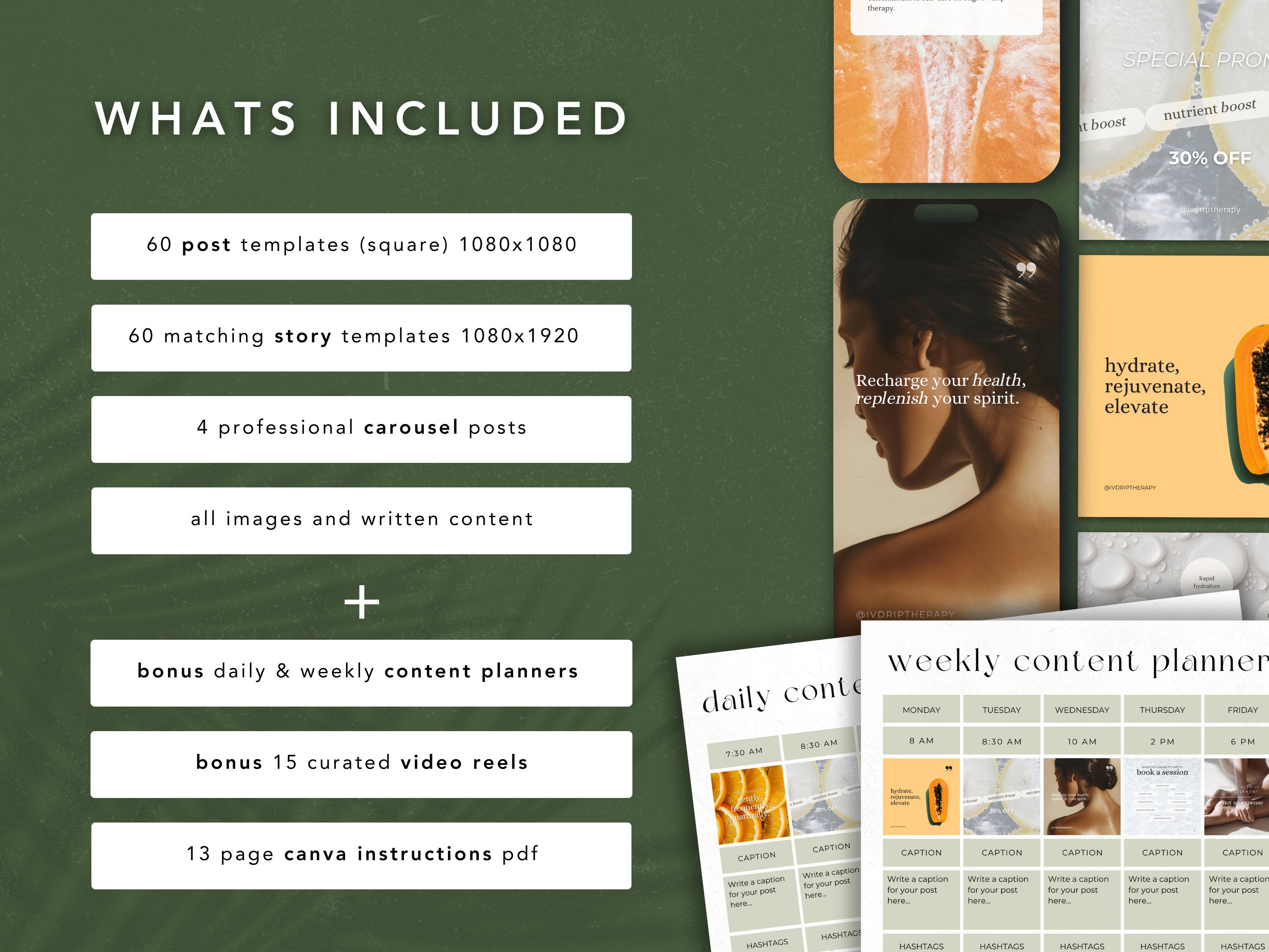 IV Therapy Instagram Templates, IV Hydration Social Media, Med Spa ...