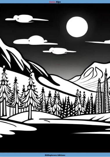 Swiss Themed Coloring BOOK - "swiss Alps: Coloring Book -easy" 10 ...