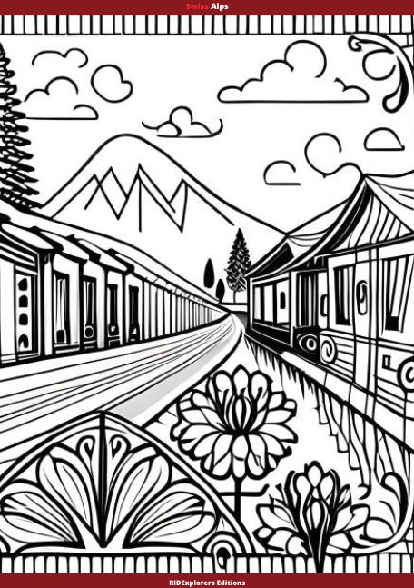 Swiss Themed Coloring BOOK - "swiss Alps: Coloring Book - Complete" 40 ...