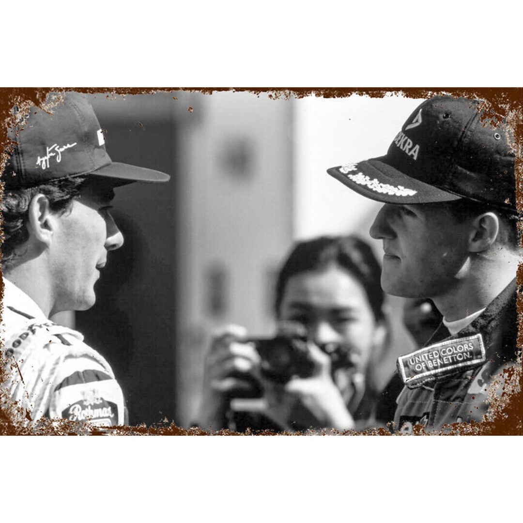 Retro Tin Sign Ayrton Senna Michael Schumacher 1994 30 X 20 Cm Metal ...