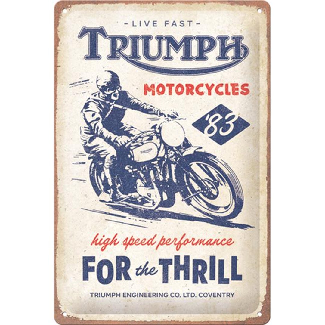 Retro Metal Sign TRIUMPH MOTORCYCLES 30 X 20 Cm Metal Sign Vintage ...