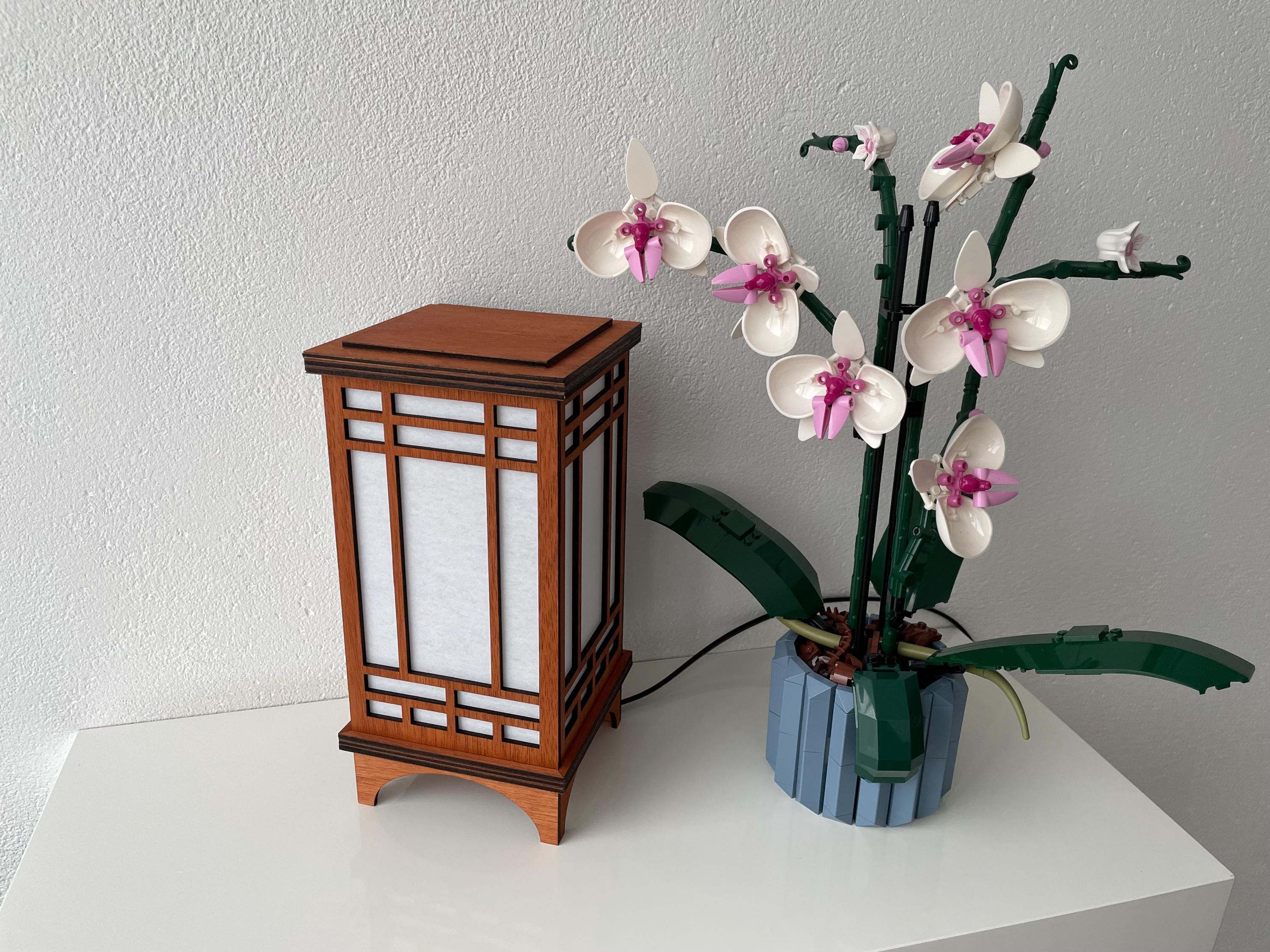 Wooden Japanese Style Rice Paper Desk Lamp - Brown - Etsy