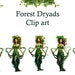5 Forest Dryad Clip Art Bundle Fantasy Nymph Clipart Nyad Forest ...