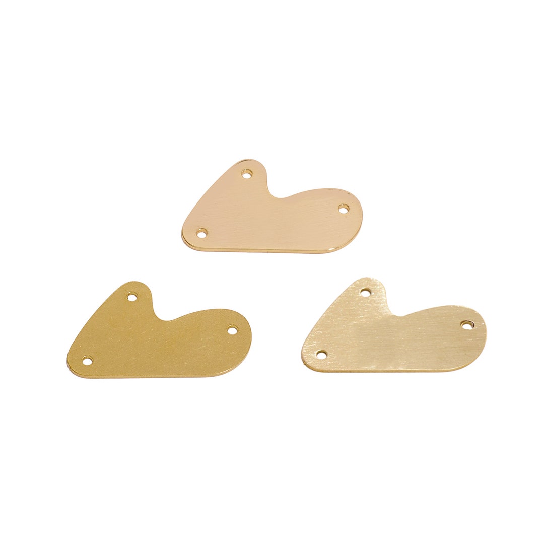 Irregular Lasercut Connector, Raw Brass Geometric 3 Holes Connector ...