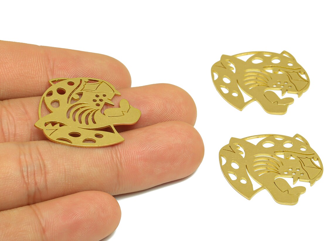 Feral Leopard Laser Cut Earring Charm Spots Panther Head - Etsy