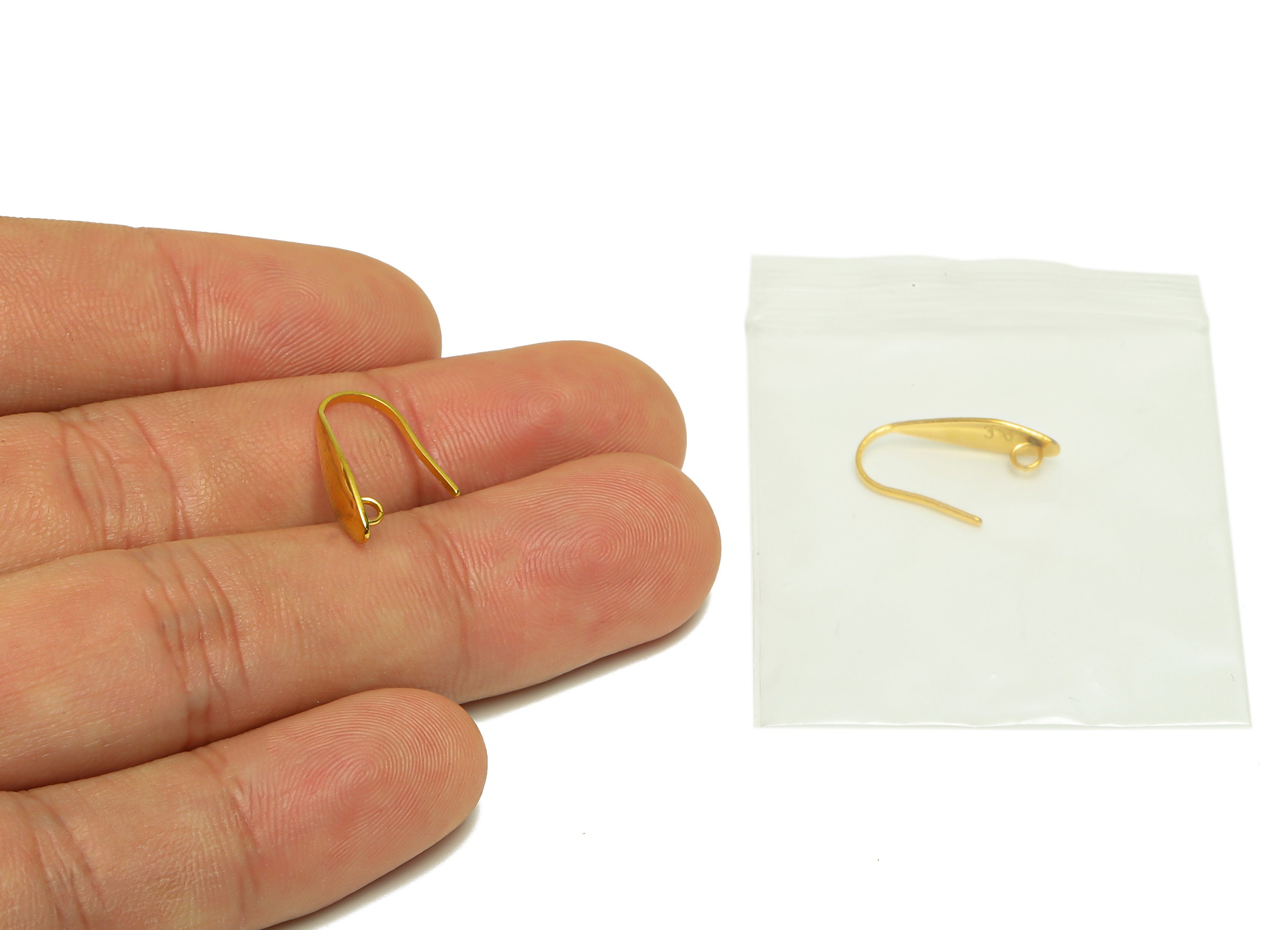 Steel Ear Hooks, 304 Stainless Steel, Gold Close Loop Ear Wire, Steel ...