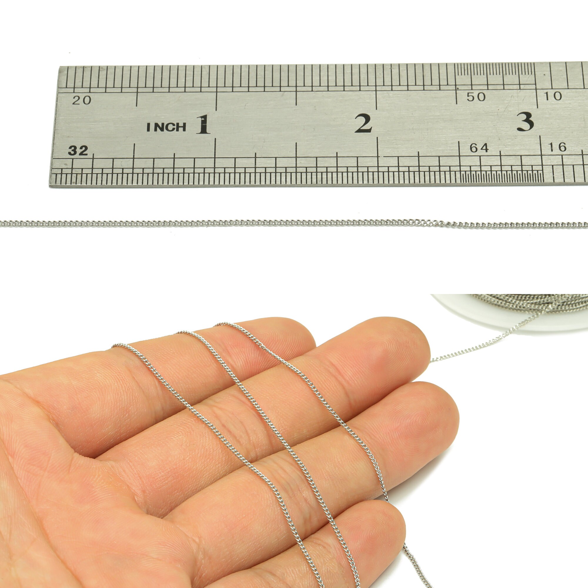 Gold Tiny Chains, 1.2mm Snake Chain, Cube Chain, Square Box Chain ...