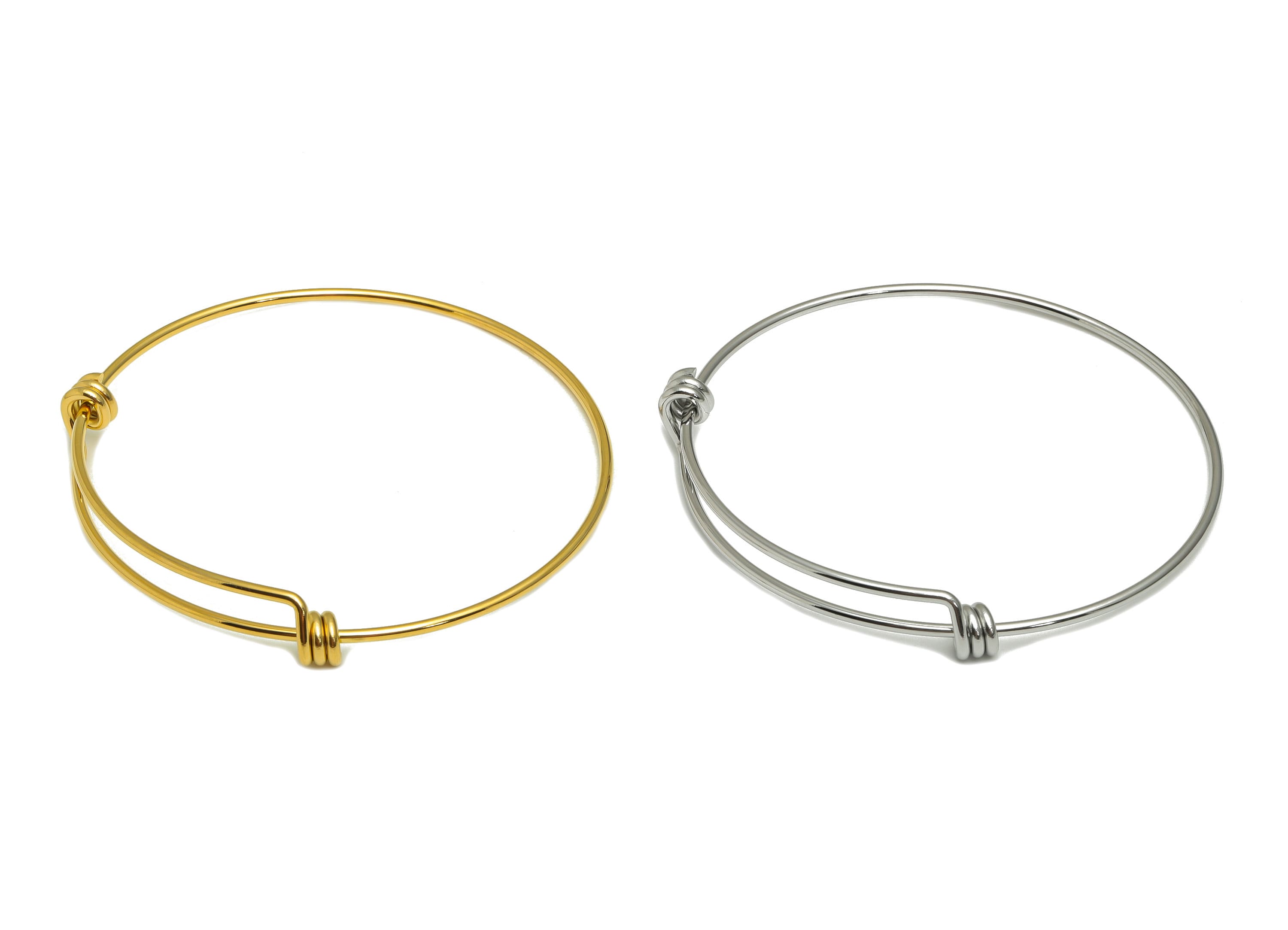 Stainless Steel Bracelet, Adjustable Bangle Bracelet, Expandable Wire ...