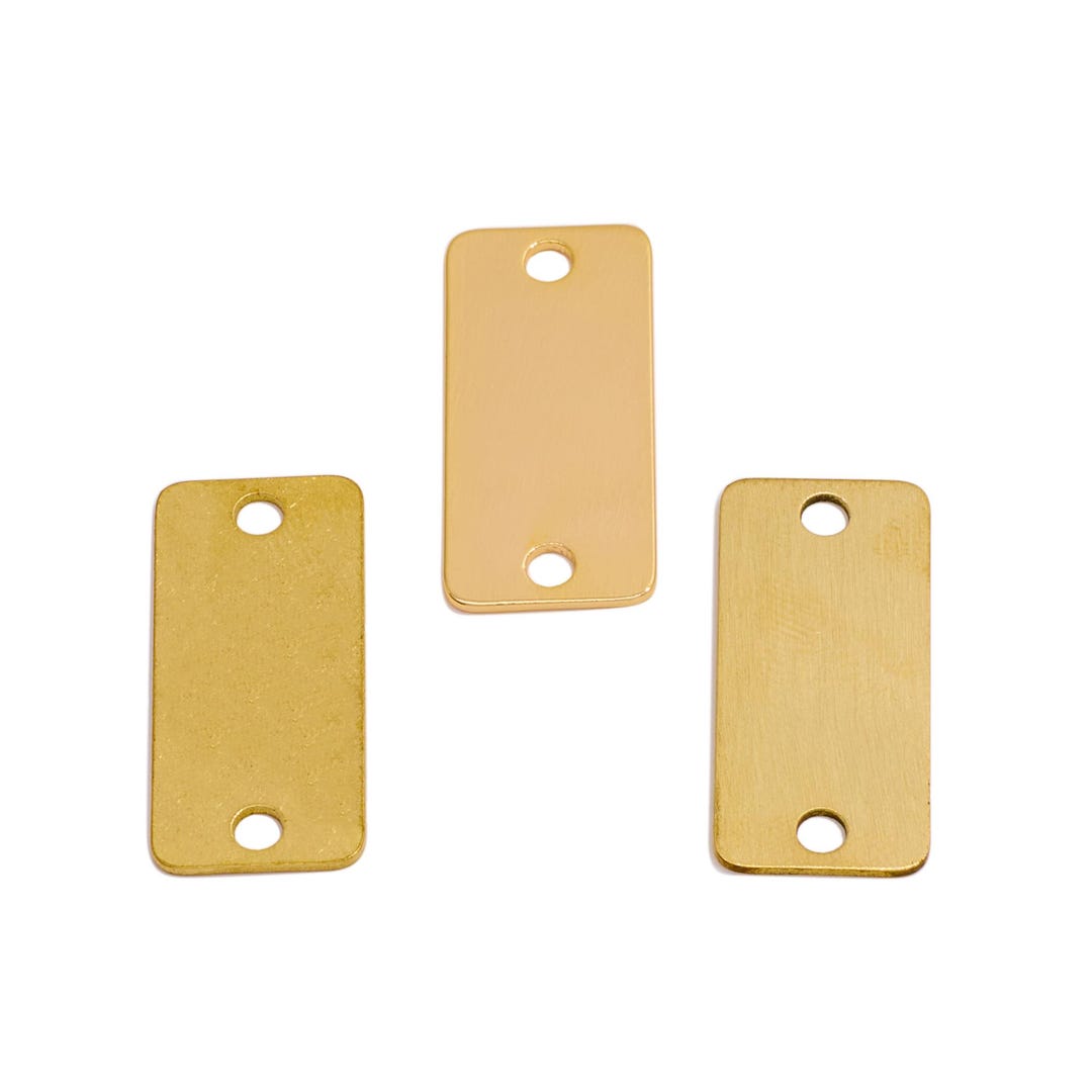 Rectangle Lasercut Connector, Raw Brass Rectangle Geometric 2 Holes ...