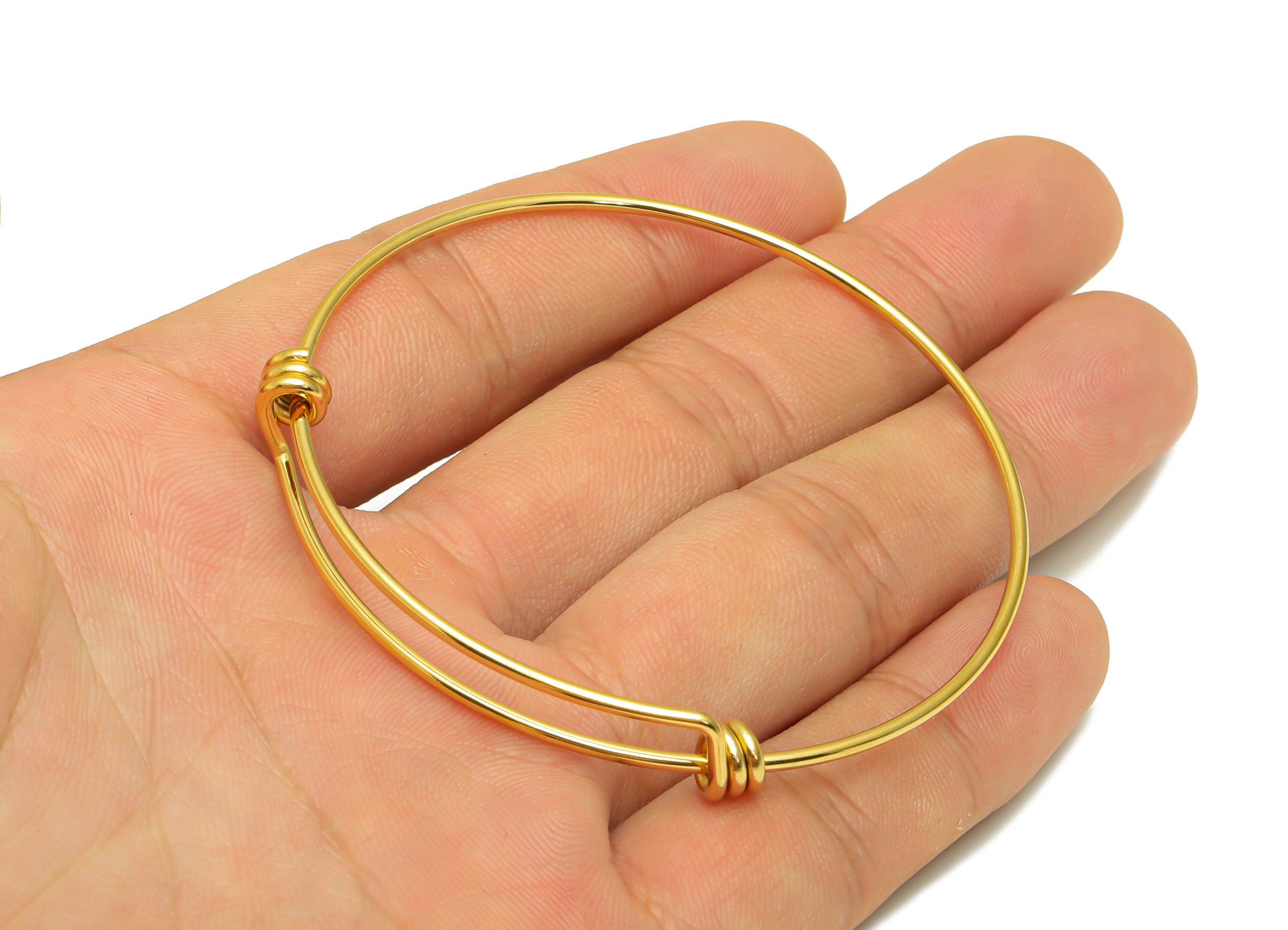 Stainless Steel Bracelet, Adjustable Bangle Bracelet, Expandable Wire ...