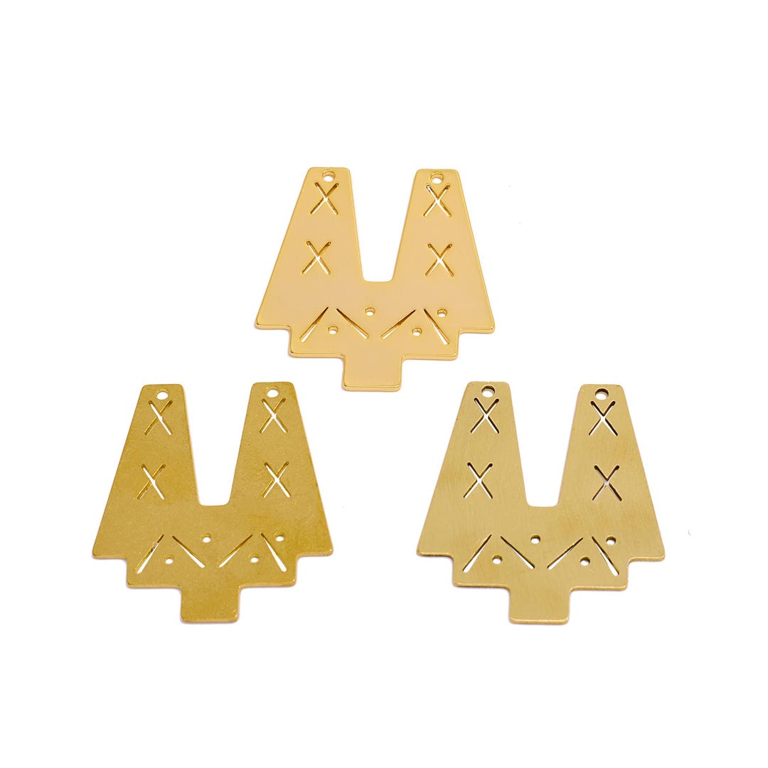 Geometric Lasercut Connector, Raw Brass Abstract Geometric Connector ...