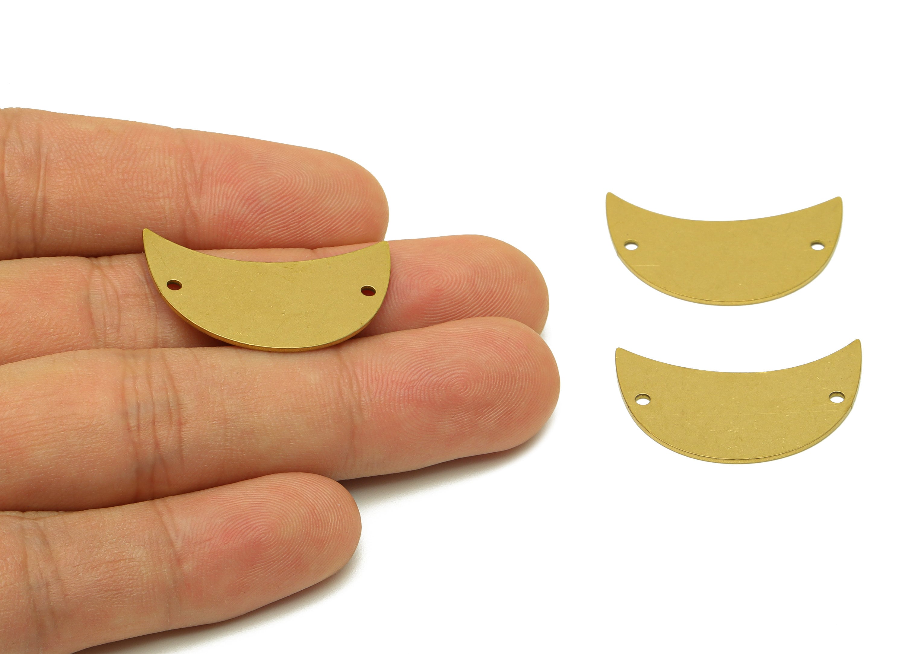 Crescent Laser Cut Connectors, Stamping Blank Connector, Raw Brass Moon ...