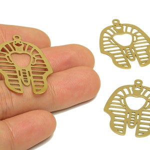 Egyptian Pharaoh Earring Charm, Gold Wire Pharaoh Head Lasercut Pendant ...
