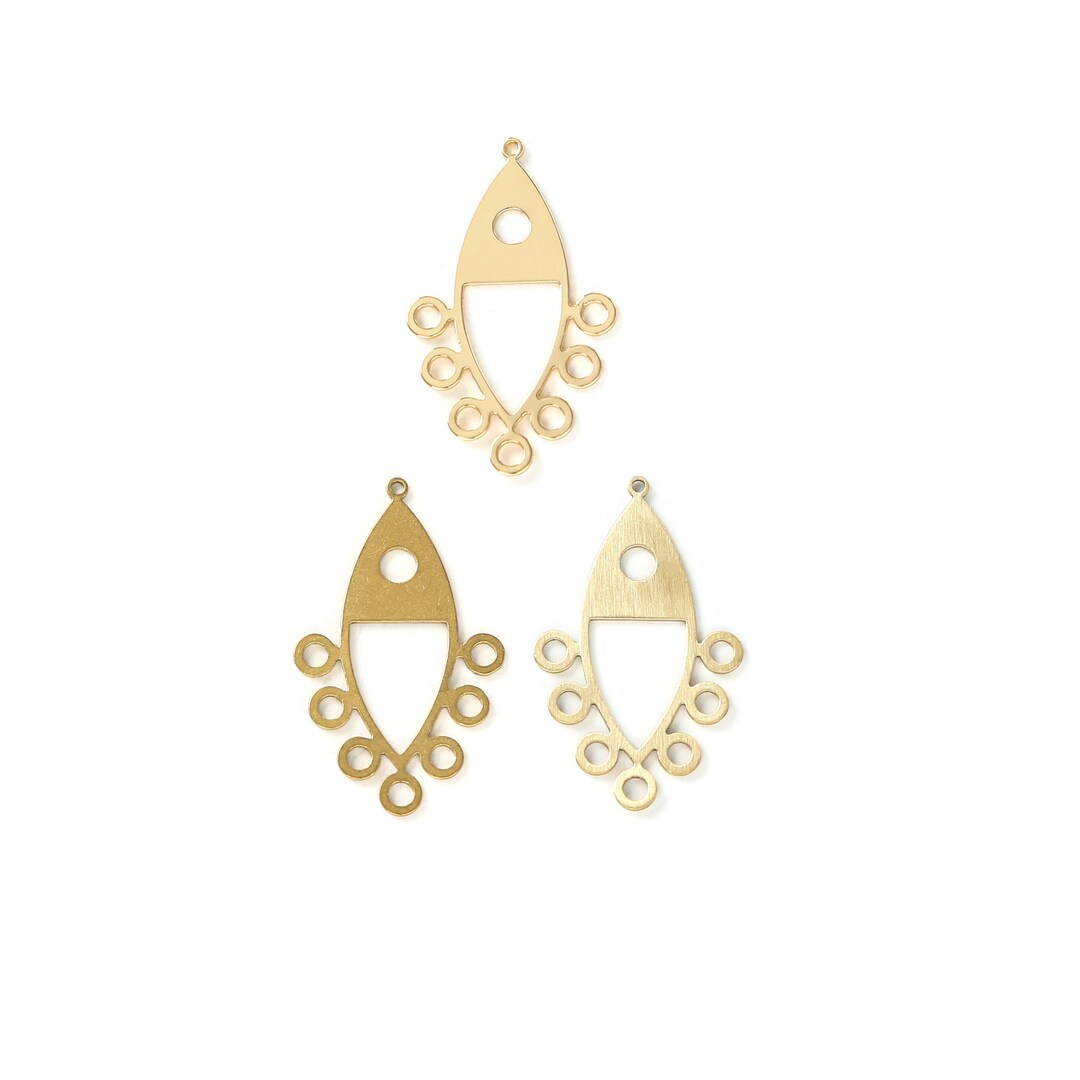 Marquise Laser Cut Earring Connector, Brass Fish Cartoon Connector ...